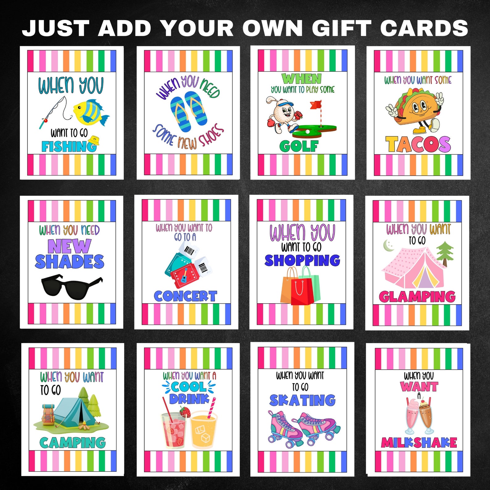 Printable Summer Gift Card Book, Kids Summer Bucket List, End of the ...