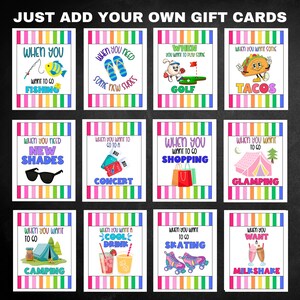 Printable Summer Gift Card Book, Kids Summer Bucket List, End of the ...