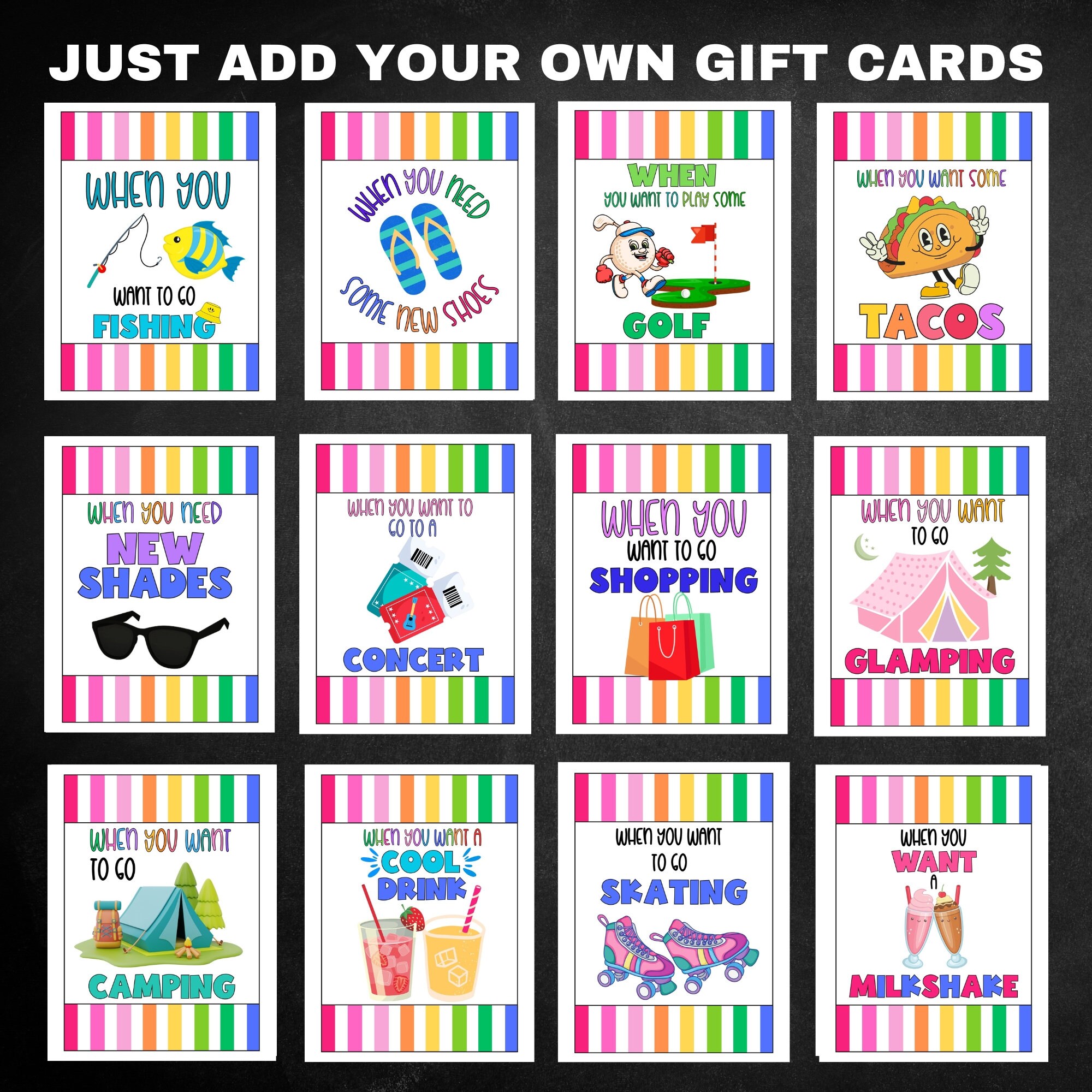 Printable Summer Gift Card Book, Kids Summer Bucket List, End of the ...