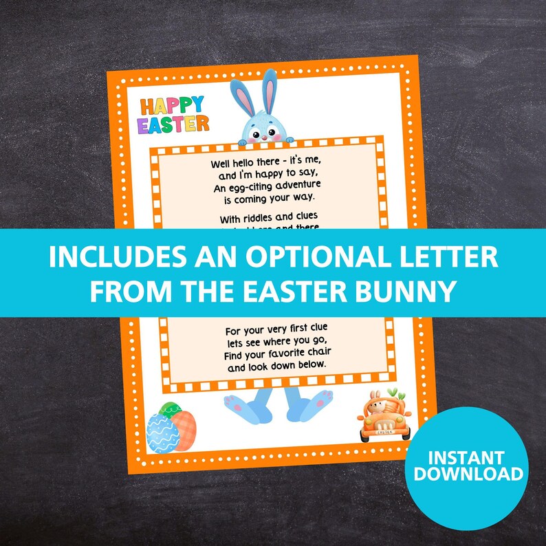 Easter Egg Hunt Clue Cards, Printable Indoor and Outdoor Easter Egg ...