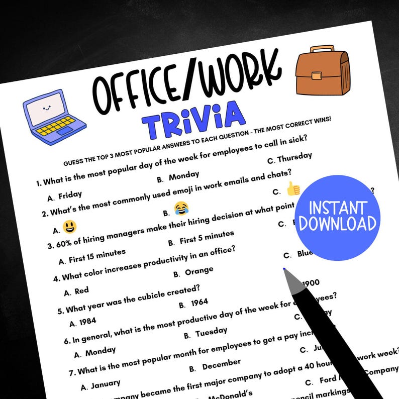 Employee Ice Breaker Game, Printable Office Trivia Game, Get to Know ...