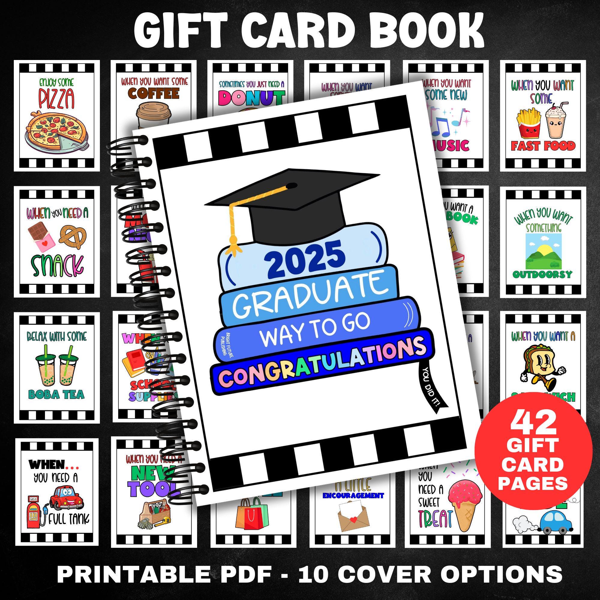 Printable Graduation Gift Card Book, College Gift Card Book, High ...
