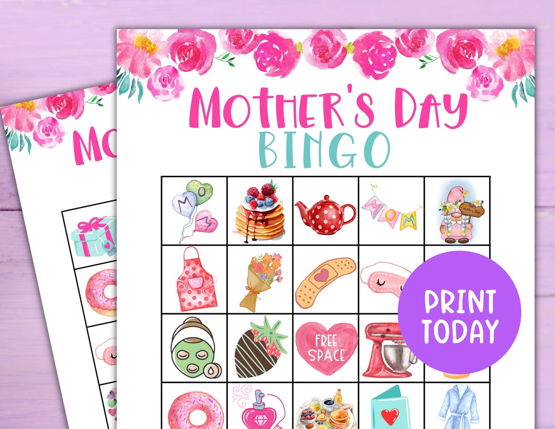 Mother's Day Bingo Game, Printable Mother's Day Game, Mother's Day Gift ...