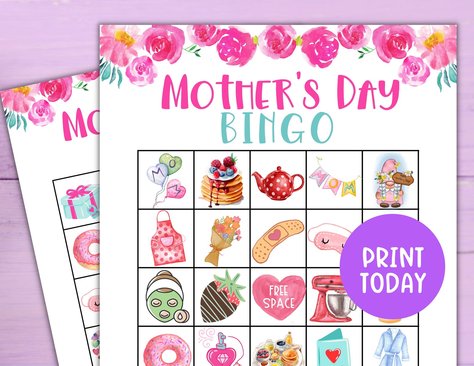 Mother's Day Bingo Game, Printable Mother's Day Game, Mother's Day Gift ...