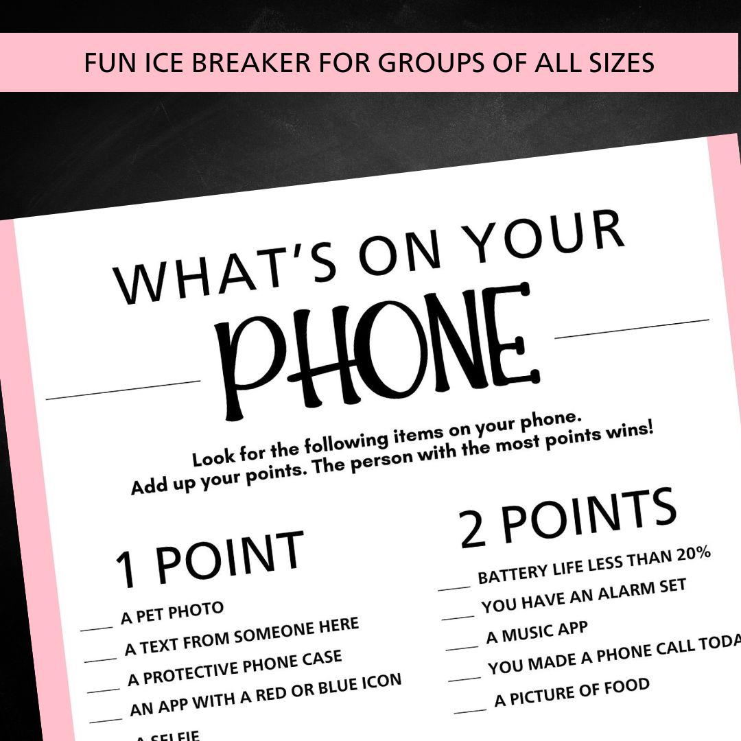 Icebreaker Game, Printable Whats on Your Phone Game, Printable Trivia ...