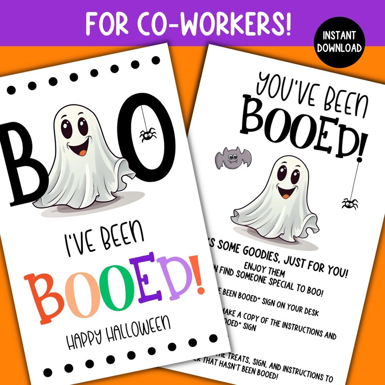 You've Been Booed Game, Printable Booed Game for Co-workers, Booed Sign ...