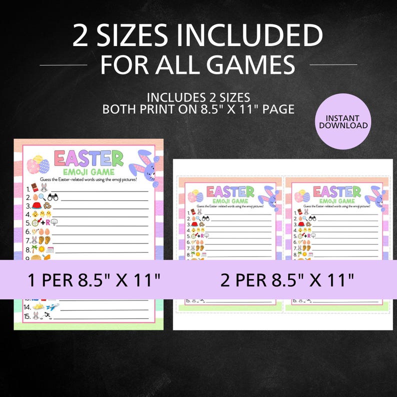 Easter Emoji Game, Printable Easter Game, Easter Activity for Kids and ...