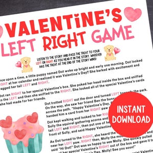 Valentines Left Right Game, Printable Group Valentines Game, Easy ...
