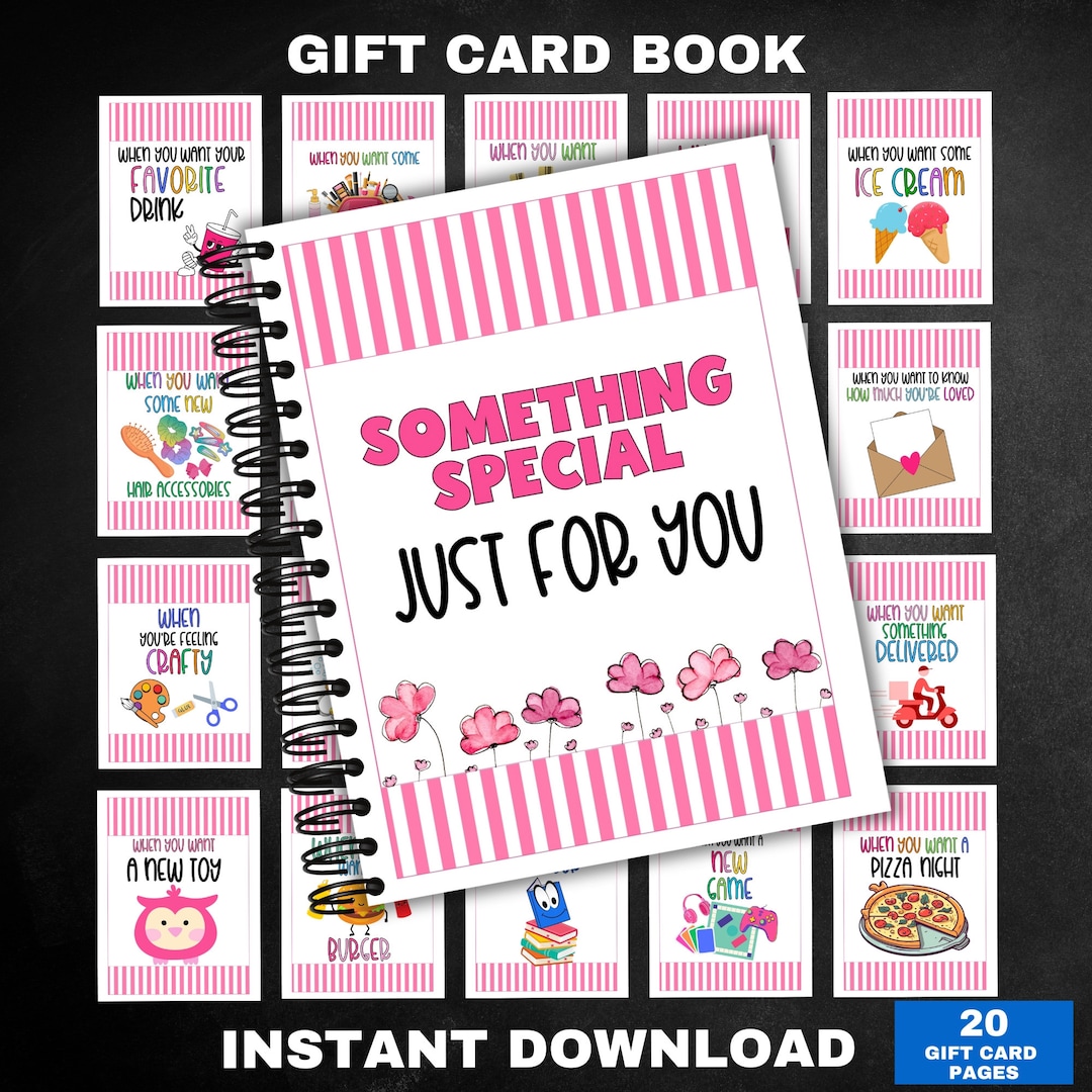 Printable Gift Card Book for Girls, Teen Gift Card Book, Tween Gift ...
