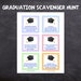 Graduation Scavenger Hunt, Printable Indoor Graduation Treasure Hunt ...