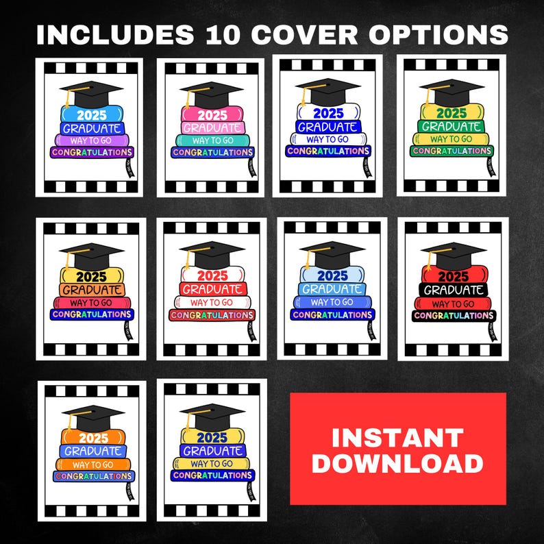 Printable Graduation Gift Card Book, College Gift Card Book, High ...