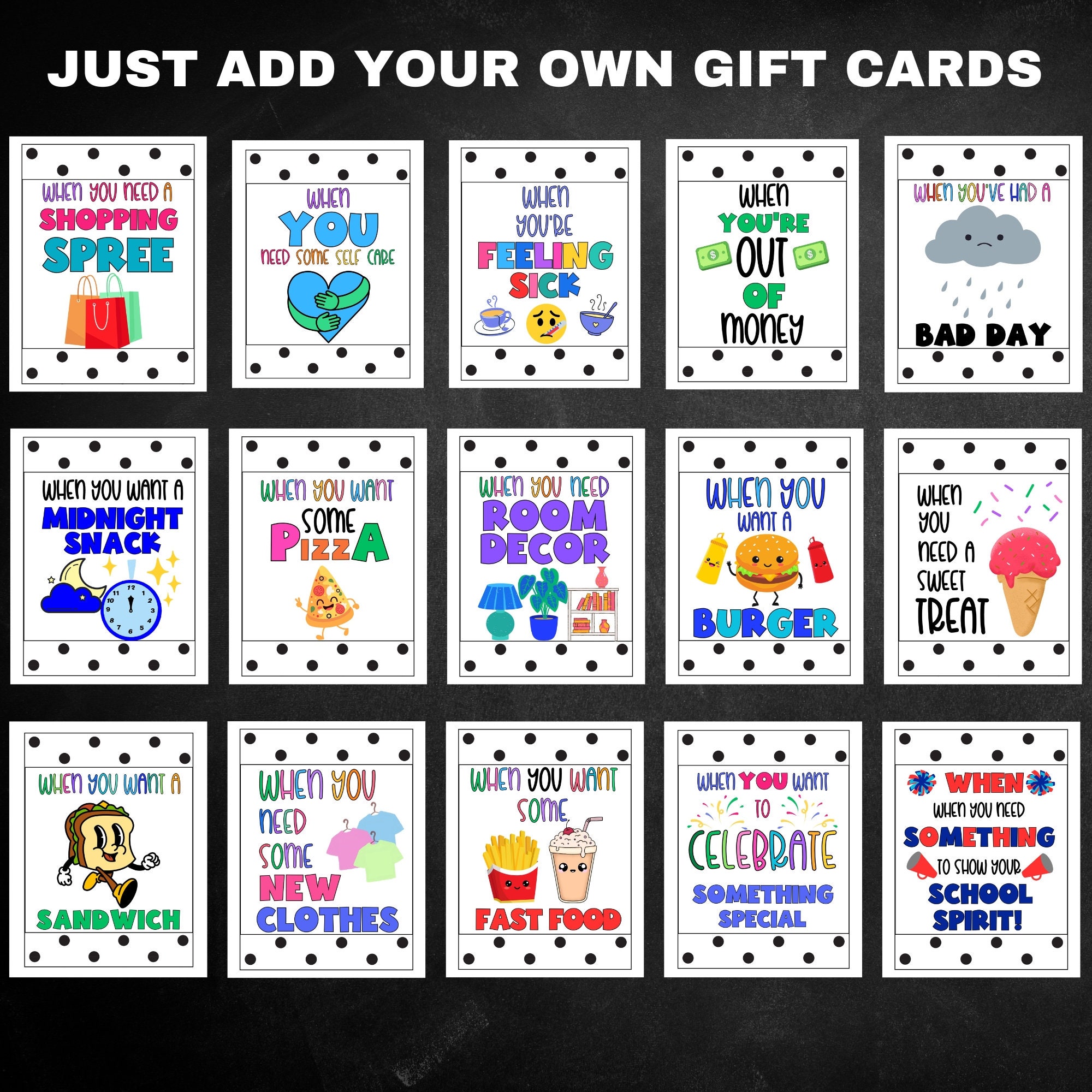 Printable Graduation Gift Card Book, College Gift Card Book, High ...