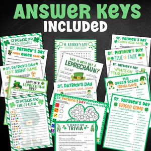 Printable St. Patrick's Day Games Bundle, St. Patrick's Day Games for ...