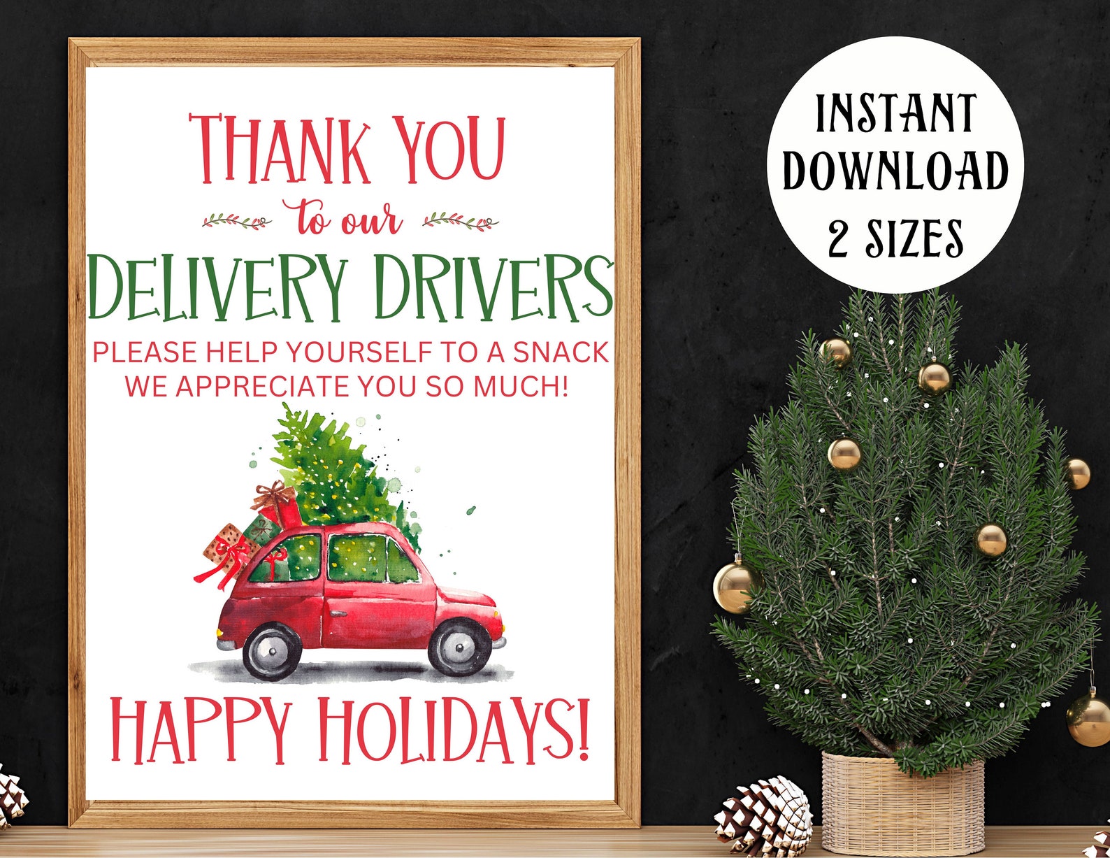 Delivery Driver Snack Sign, PRINTABLE, Delivery Driver Snack Printable ...