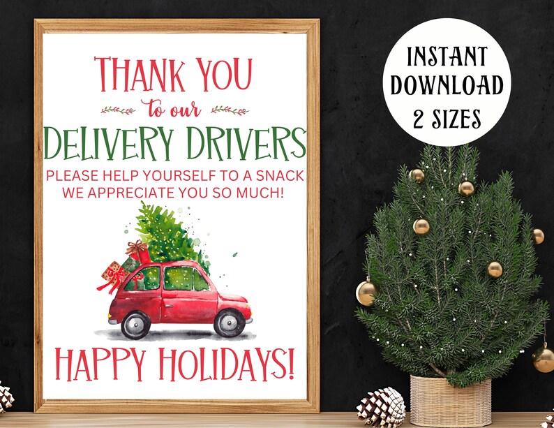 Delivery Driver Snack Sign, PRINTABLE, Delivery Driver Snack Printable ...