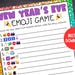 New Years Eve Emoji Game, Printable New Years Eve Party Game, Easy New ...