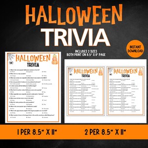 Halloween Trivia Game, Printable Halloween Party Game, Halloween Game ...