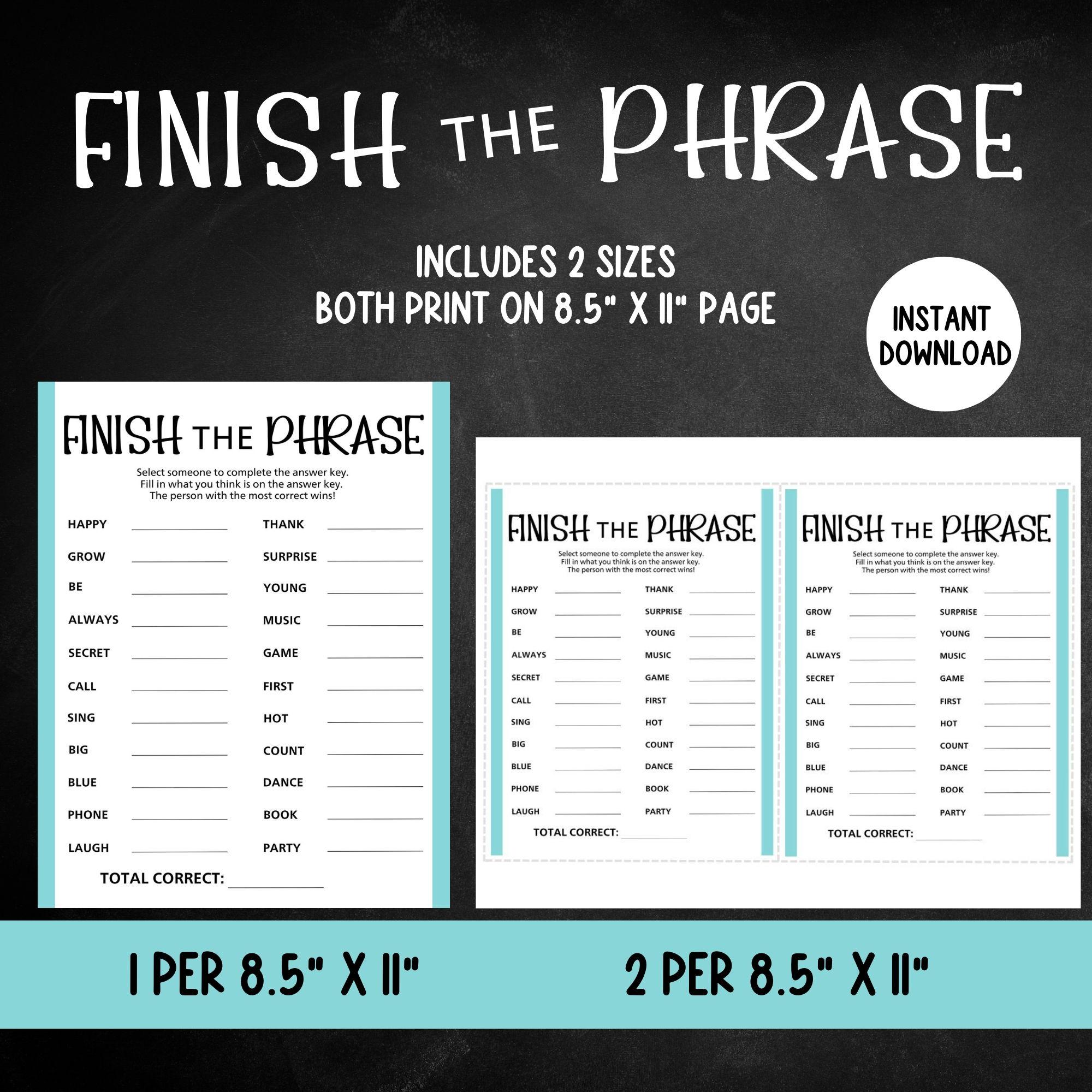 Icebreaker Game, Printable Finish the Phrase Game, Pastel Party Starter ...