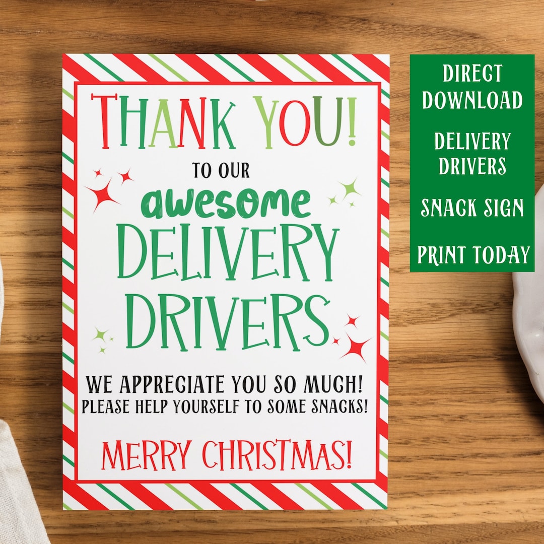 Delivery Driver Snack Sign, PRINTABLE, Delivery Driver Snack Printable ...