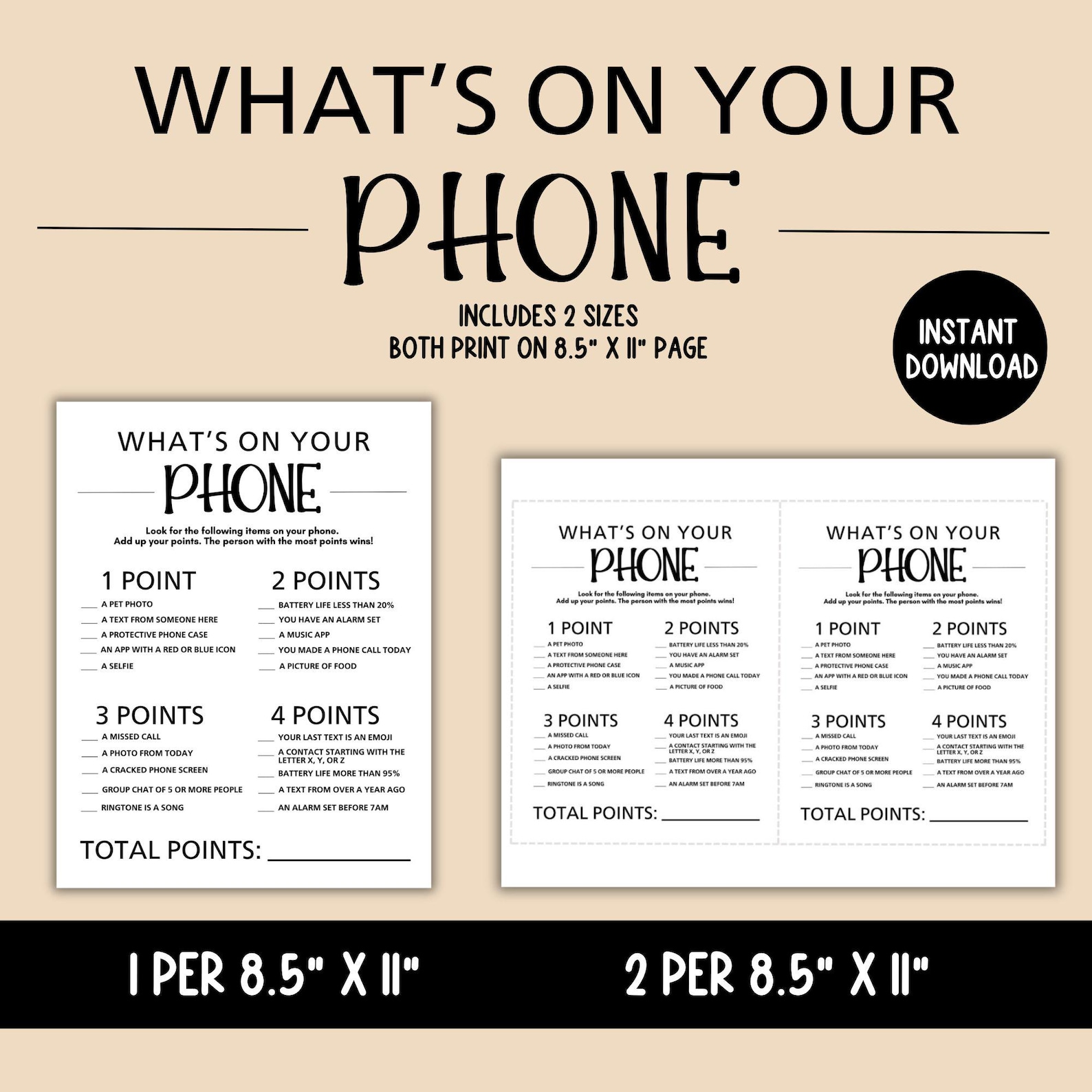 Icebreaker Game, Printable Whats on Your Phone Game, Phone Trivia Game ...
