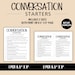 Conversation Starters, Printable Icebreakers, Party Starter, Table Talk ...
