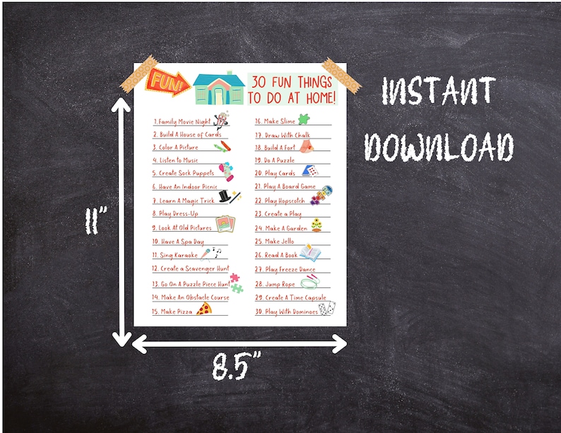 Fun Things to Do at Home for Kids, Playtime Routine Chart for Kids ...