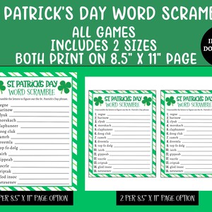 Printable St. Patrick's Day Games Bundle, St. Patrick's Day Games for ...