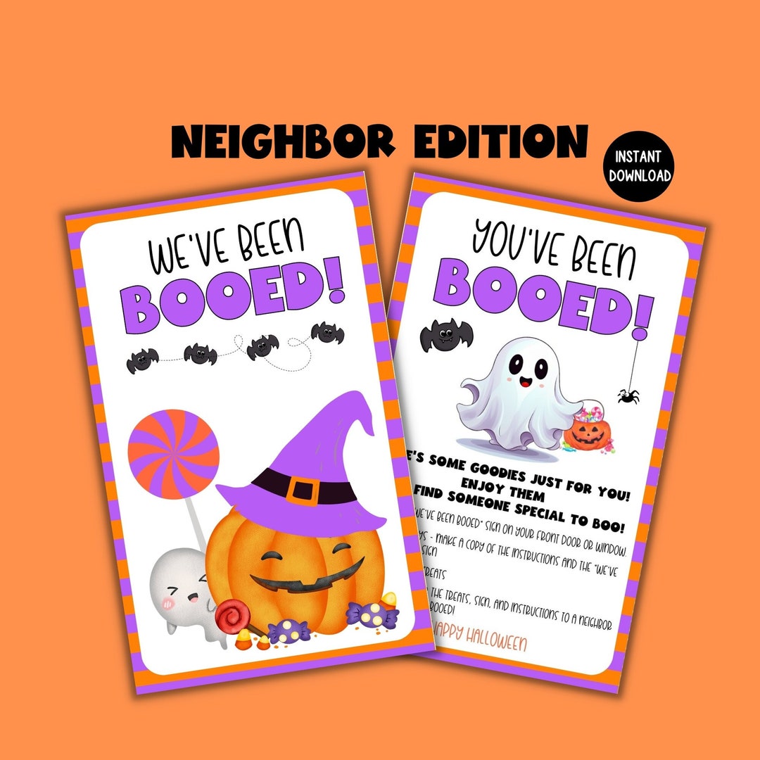 You've Been Booed Neighbor Game, Printable We've Been Booed, Booed Sign ...
