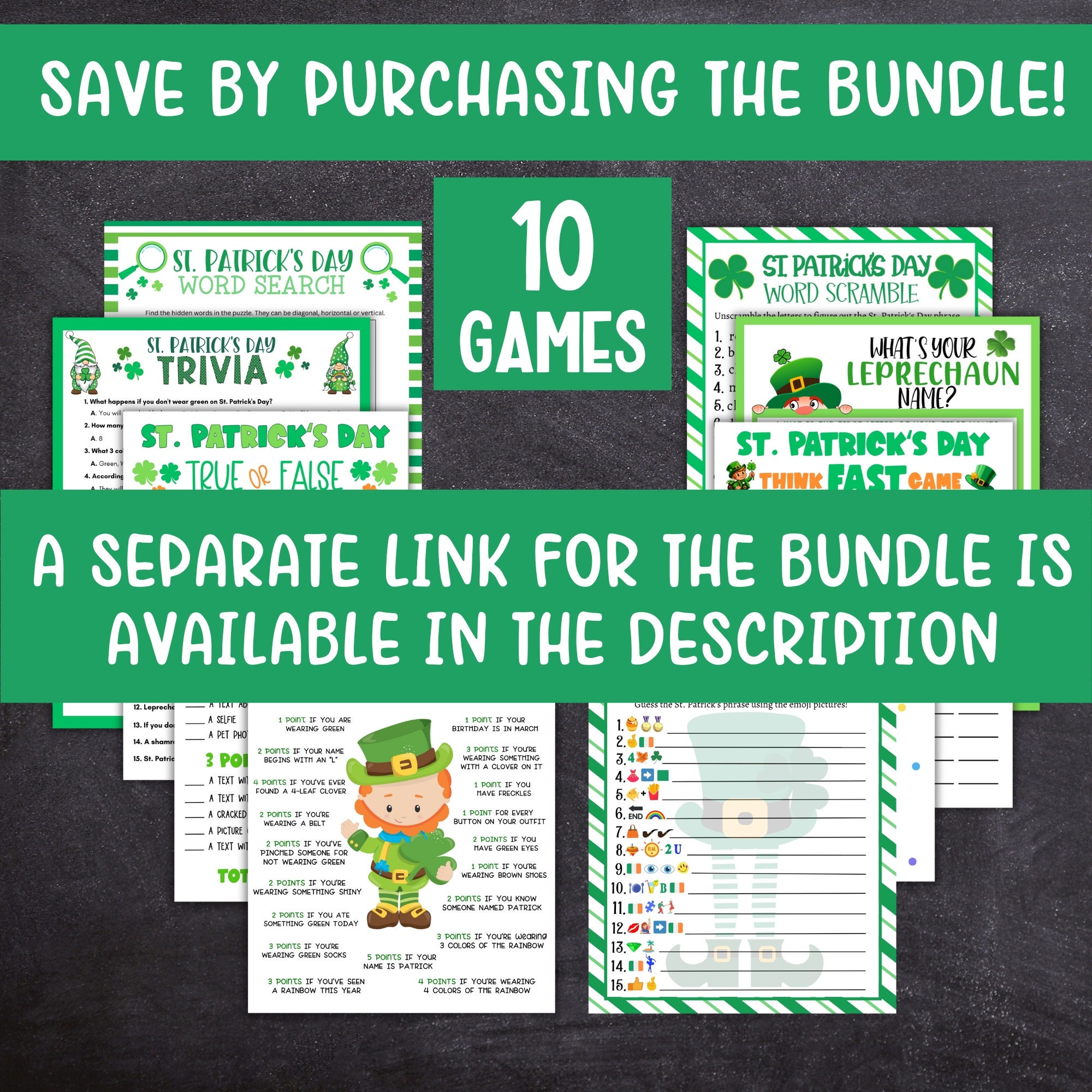 St Patricks Day Emoji Game, St Patricks Day Printable Game, Emoji Game ...