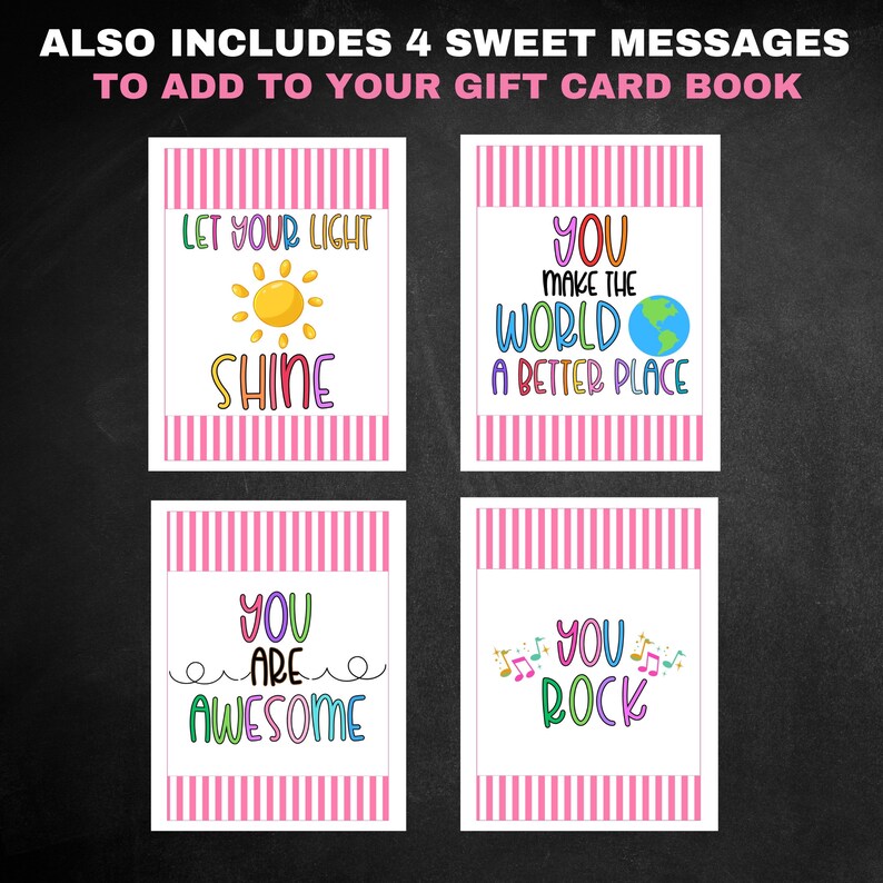 Printable Gift Card Book for Girls, Teen Gift Card Book, Tween Gift ...