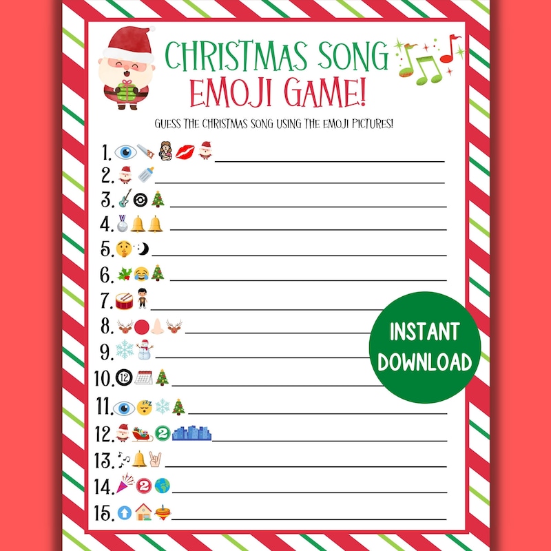Christmas Songs Games Emoji - Etsy