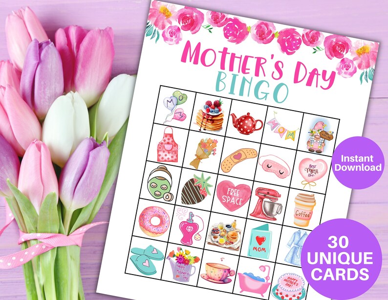 Mother's Day Bingo Game Printable Mother's Day Game - Etsy