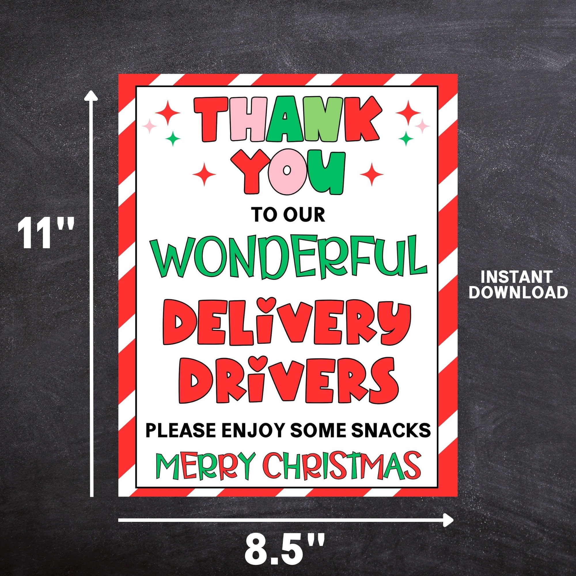 Delivery Driver Snack Sign, PRINTABLE, Delivery Driver Snack Printable ...