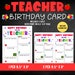 Teacher Birthday Card, Printable Kids Birthday Card for Teachers ...