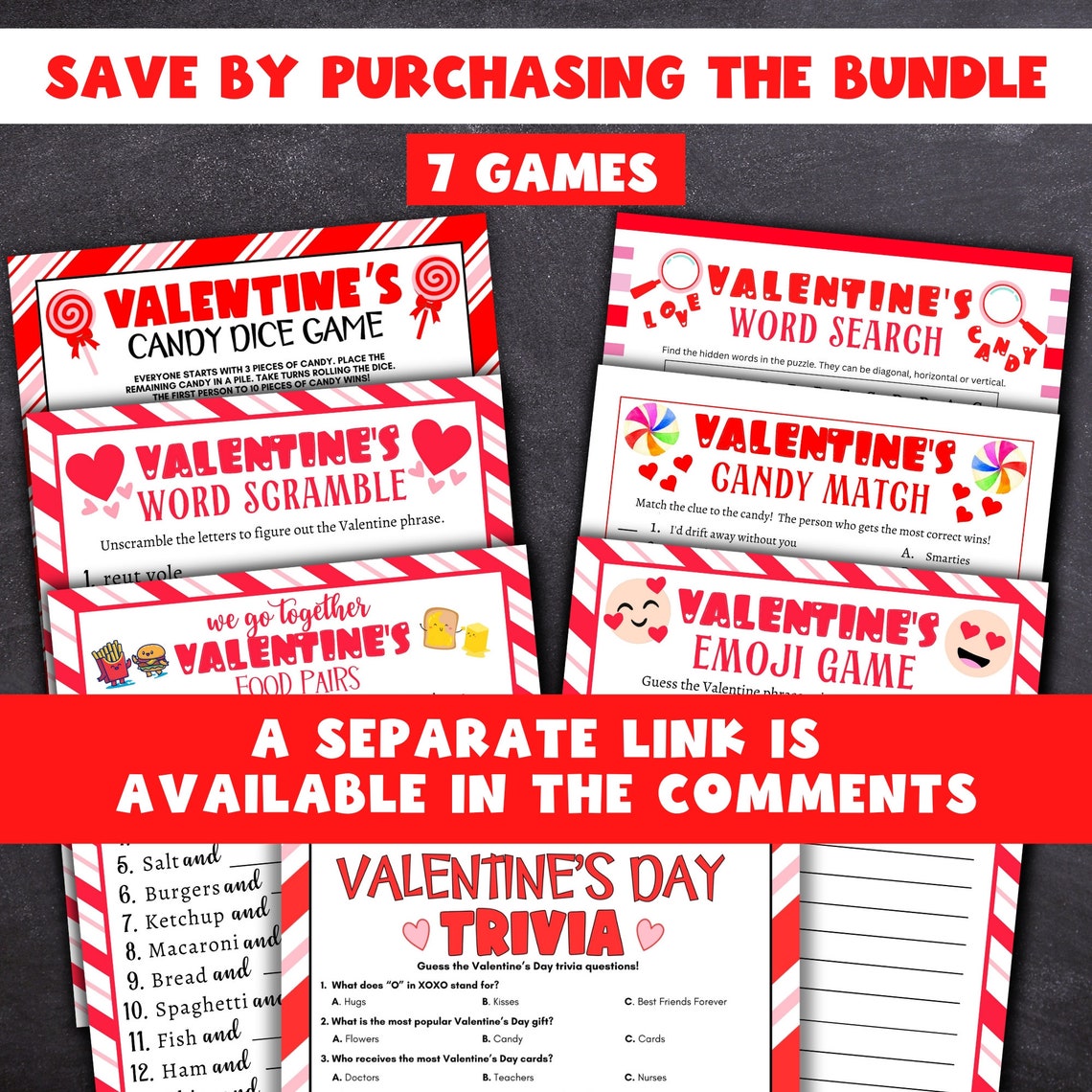 Valentine's Day Trivia Game, Printable Valentine's Party Game, Easy ...