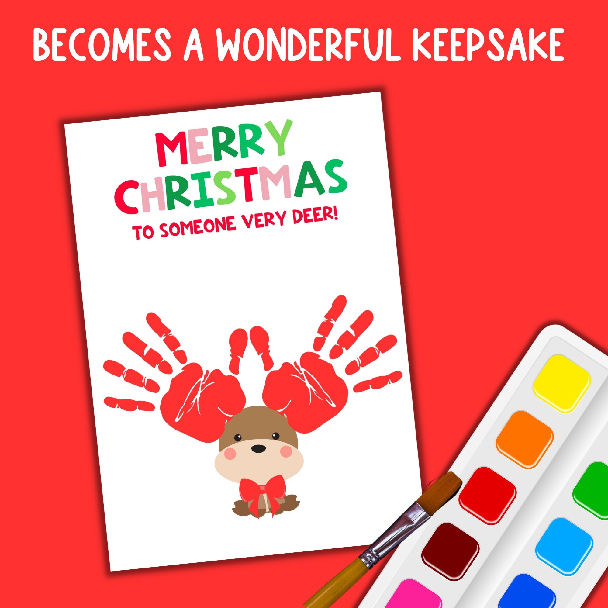 Christmas Handprint Craft, Printable Christmas Kids and Baby Keepsake ...