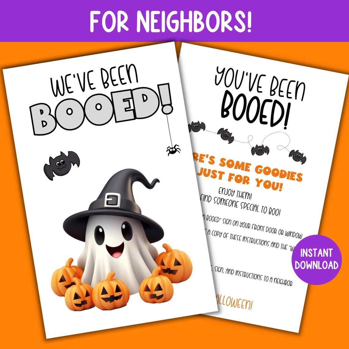 You've Been Booed Neighbor Game, Printable We've Been Booed, Booed Sign ...
