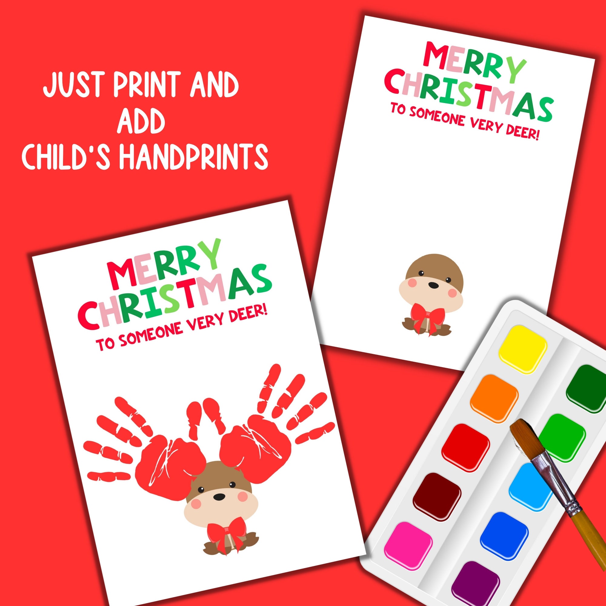 Christmas Handprint Craft, Printable Christmas Kids and Baby Keepsake ...