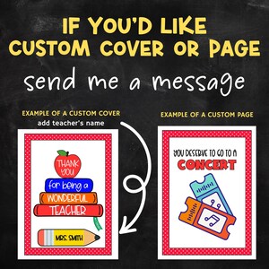 Teacher Gift Card Book, Printable Teacher Appreciation Gift, Teacher ...