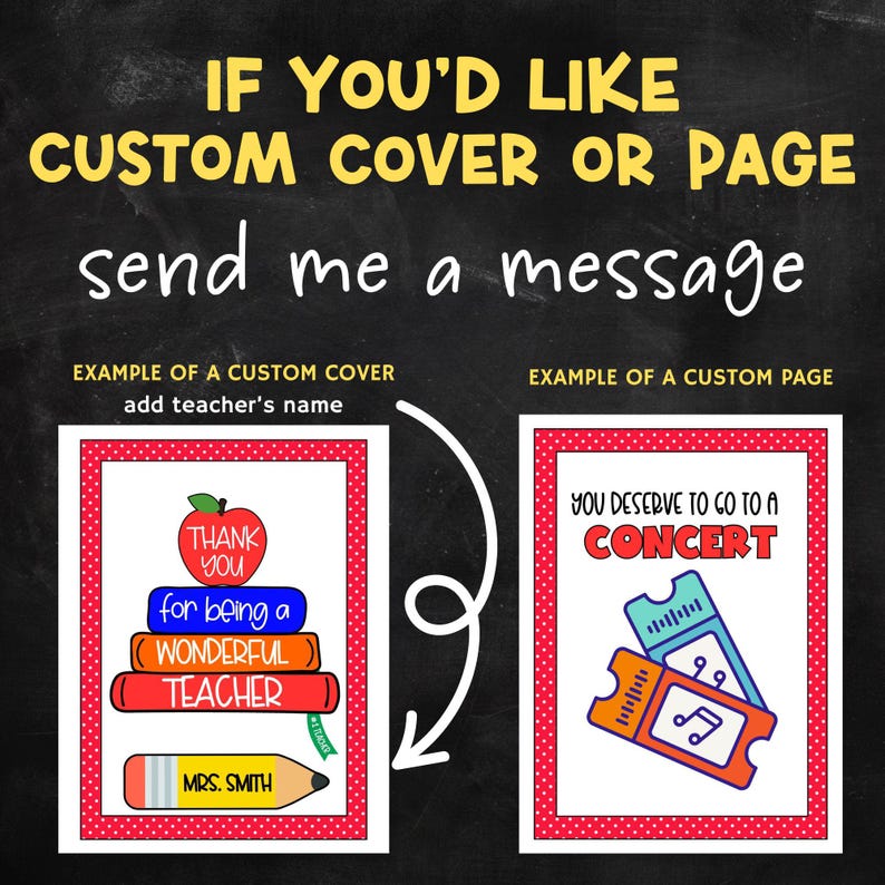 Teacher Gift Card Book, Printable Teacher Appreciation Gift, Teacher ...