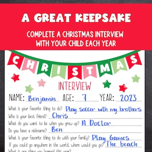 Kids Christmas Interview, Printable Christmas Questionnaire, Annual ...