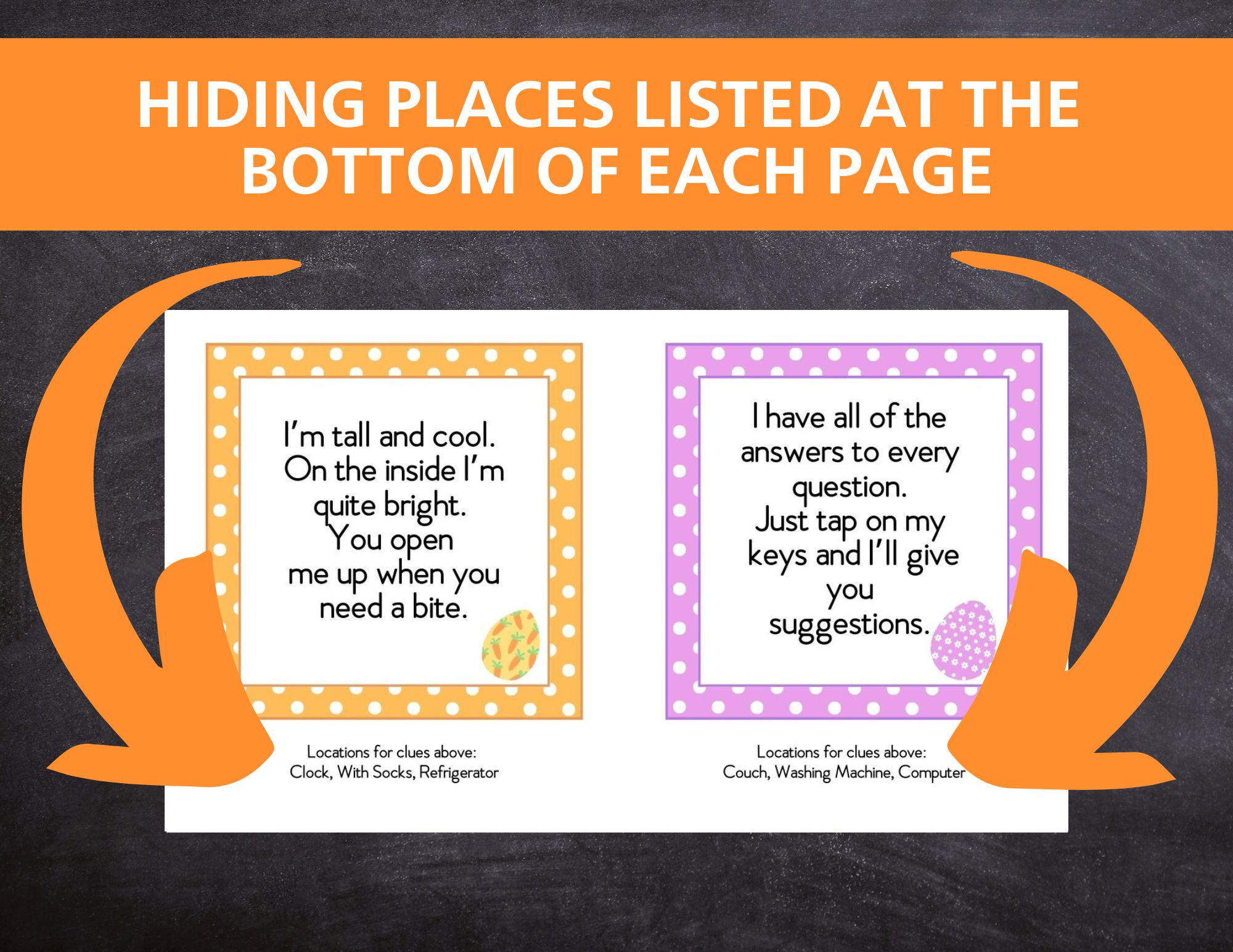 Easter Egg Hunt Clue Cards, Printable Indoor and Outdoor Easter Egg ...