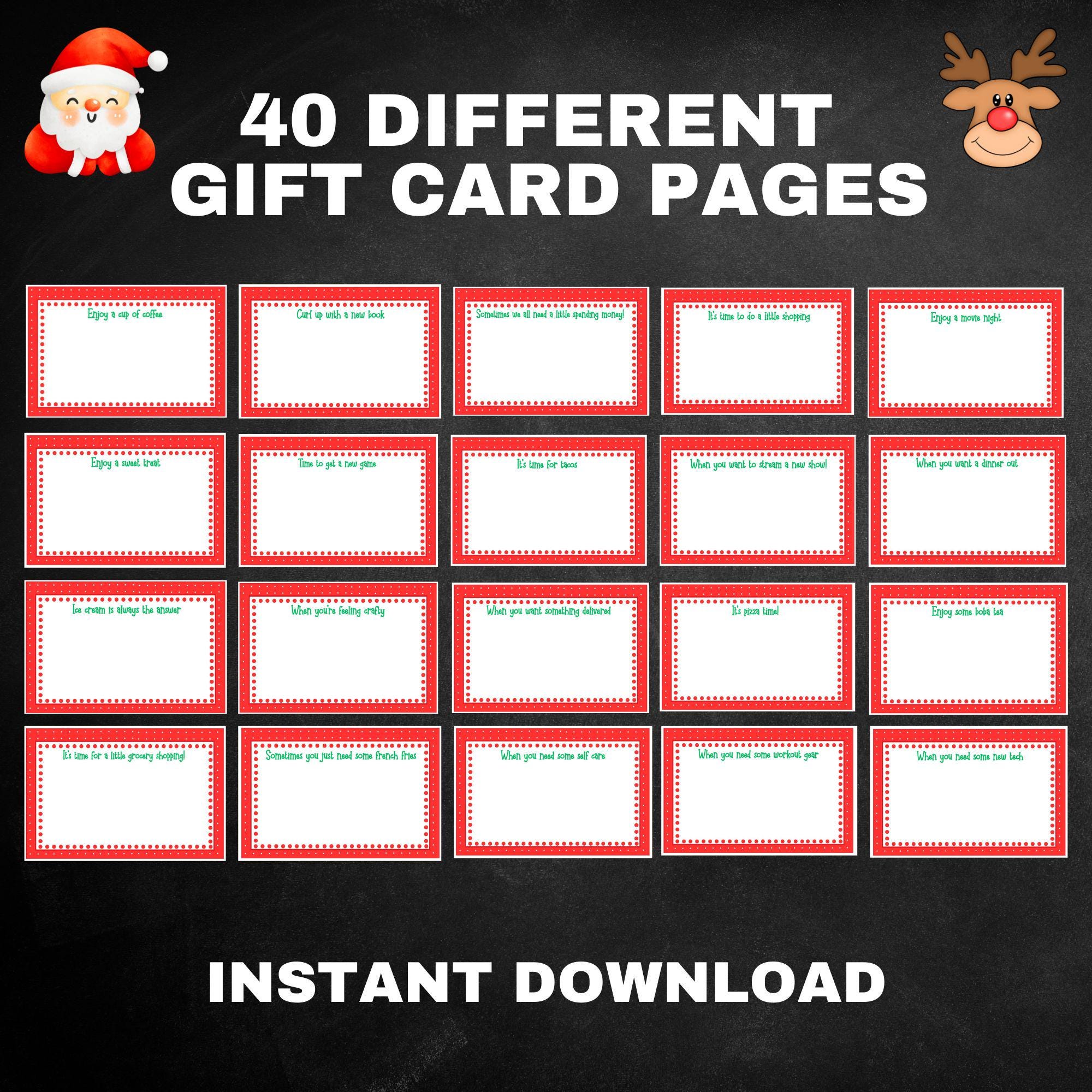 Christmas Gift Card Book, Printable Countdown to Christmas Gift for ...