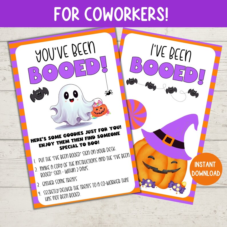 I've Been Booed Coworker Game, I've Been Booed at Work Printable, Booed ...