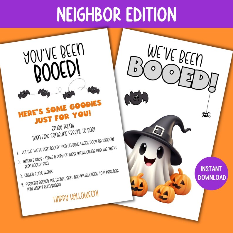 You've Been Booed Neighbor Game, Printable We've Been Booed, Booed Sign ...