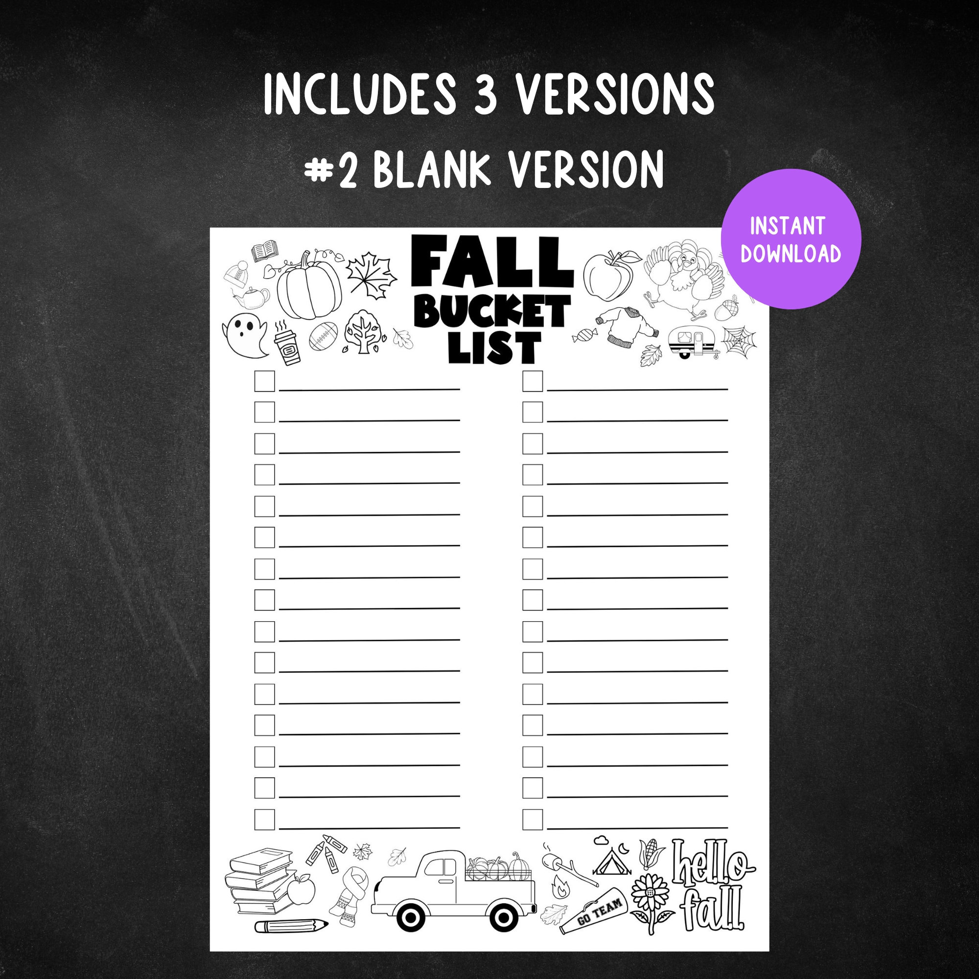 Printable Fall Bucket List Fall Coloring Activities - Etsy