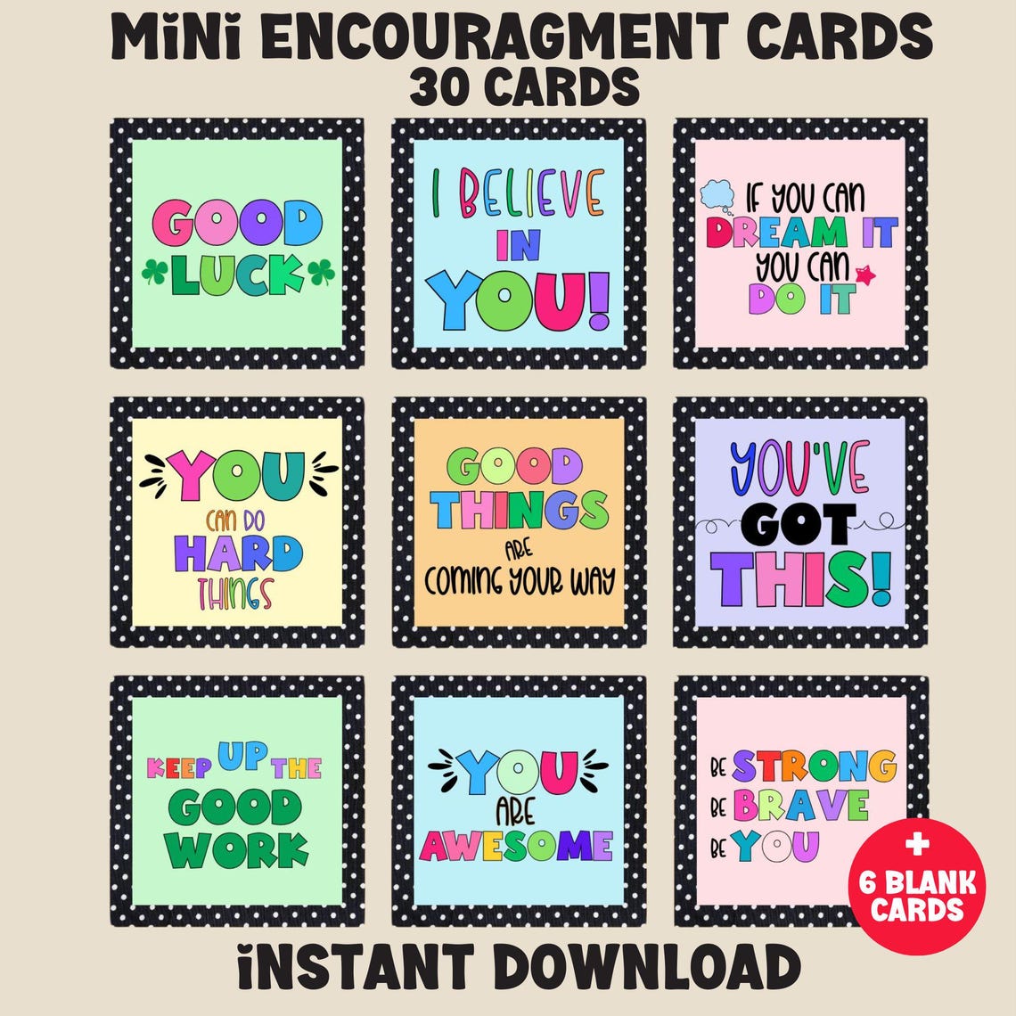 Mini Encouragement Cards, Printable Motivational Tags,positive Desk ...