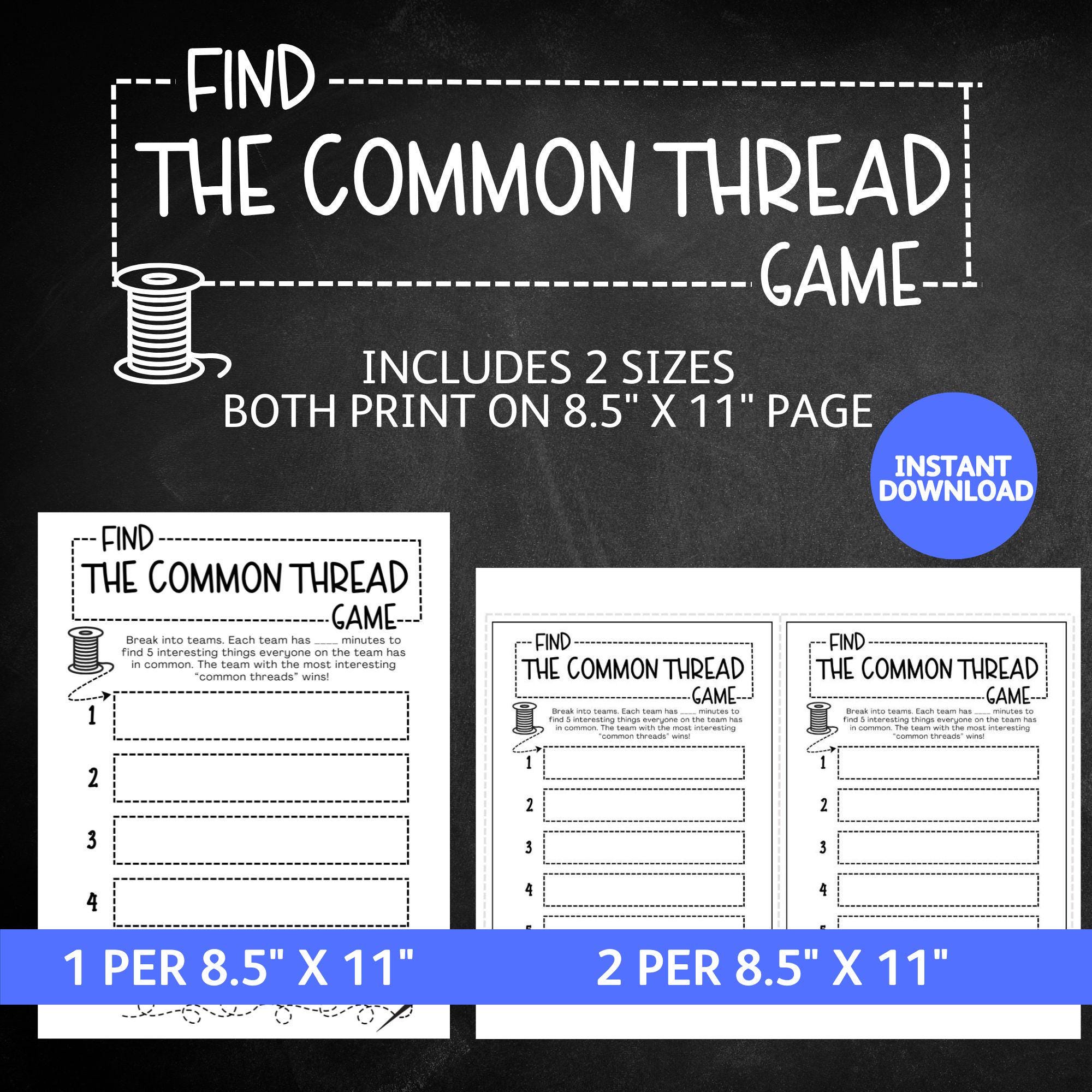 Icebreaker Game, Printable Find the Common Thread Game, Get to Know You ...