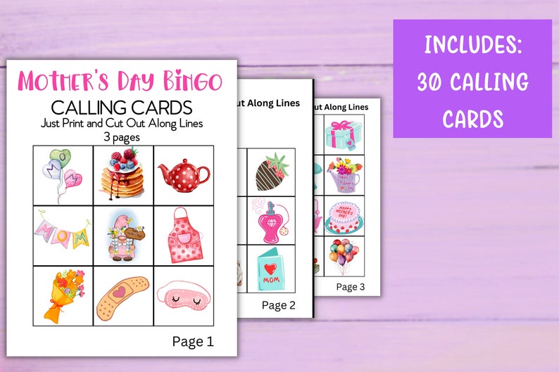 Mother's Day Bingo Game Printable Mother's Day Game - Etsy