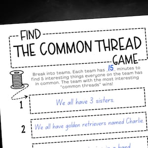 Icebreaker Game, Printable Find the Common Thread Game, Get to Know You ...
